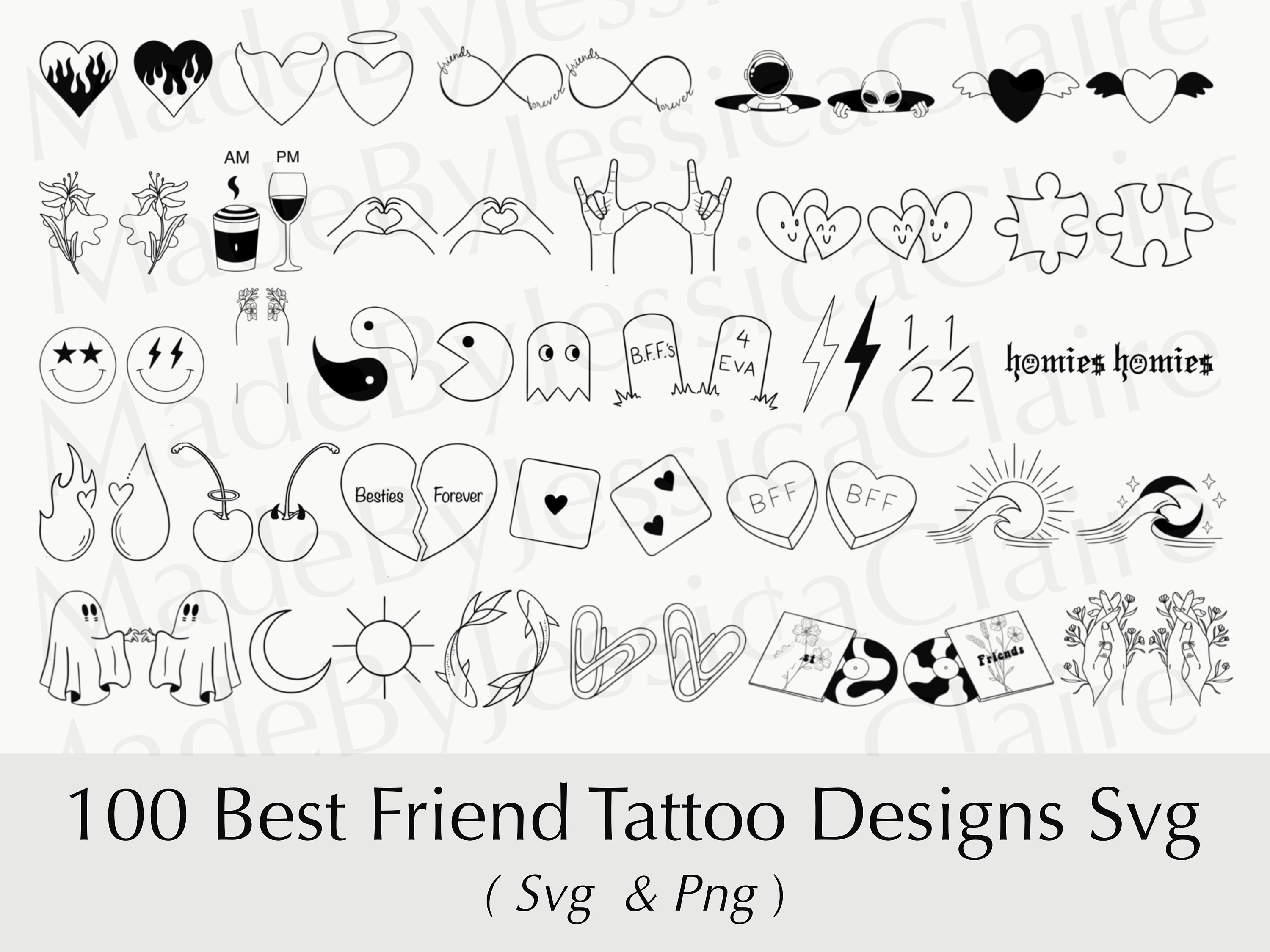 Best Friend Tattoo’s SVG and PNG | Tattoos SVG | Minimalist Svg ...