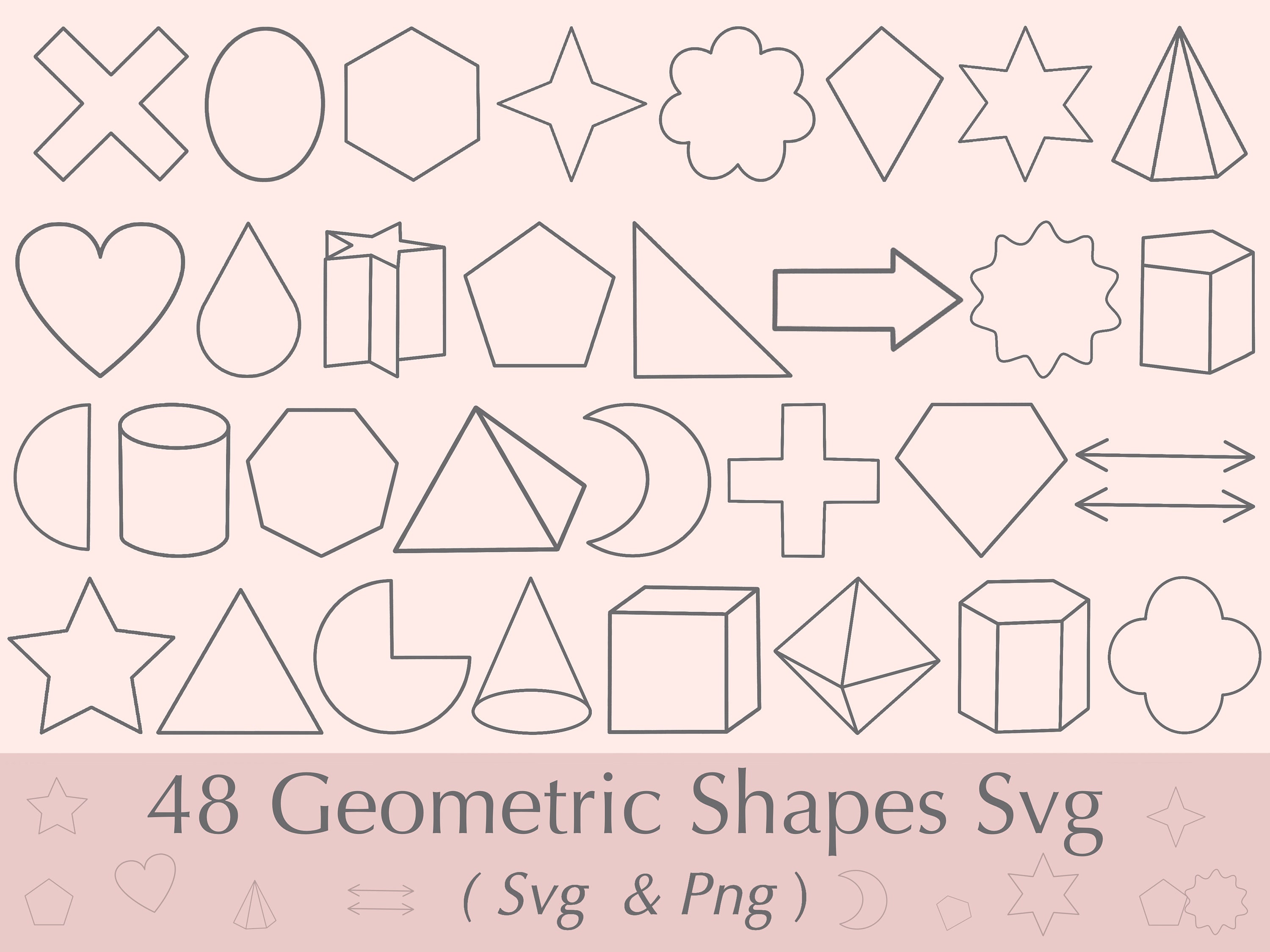 Shapes SVG Shapes Bundle SVG Geometric SVG Shapes Cut - Etsy