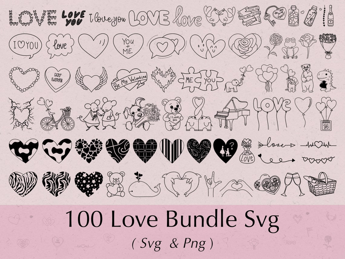 Love SVG Valentines Svg Heart Svg Flower Svg Cute Svg - Etsy