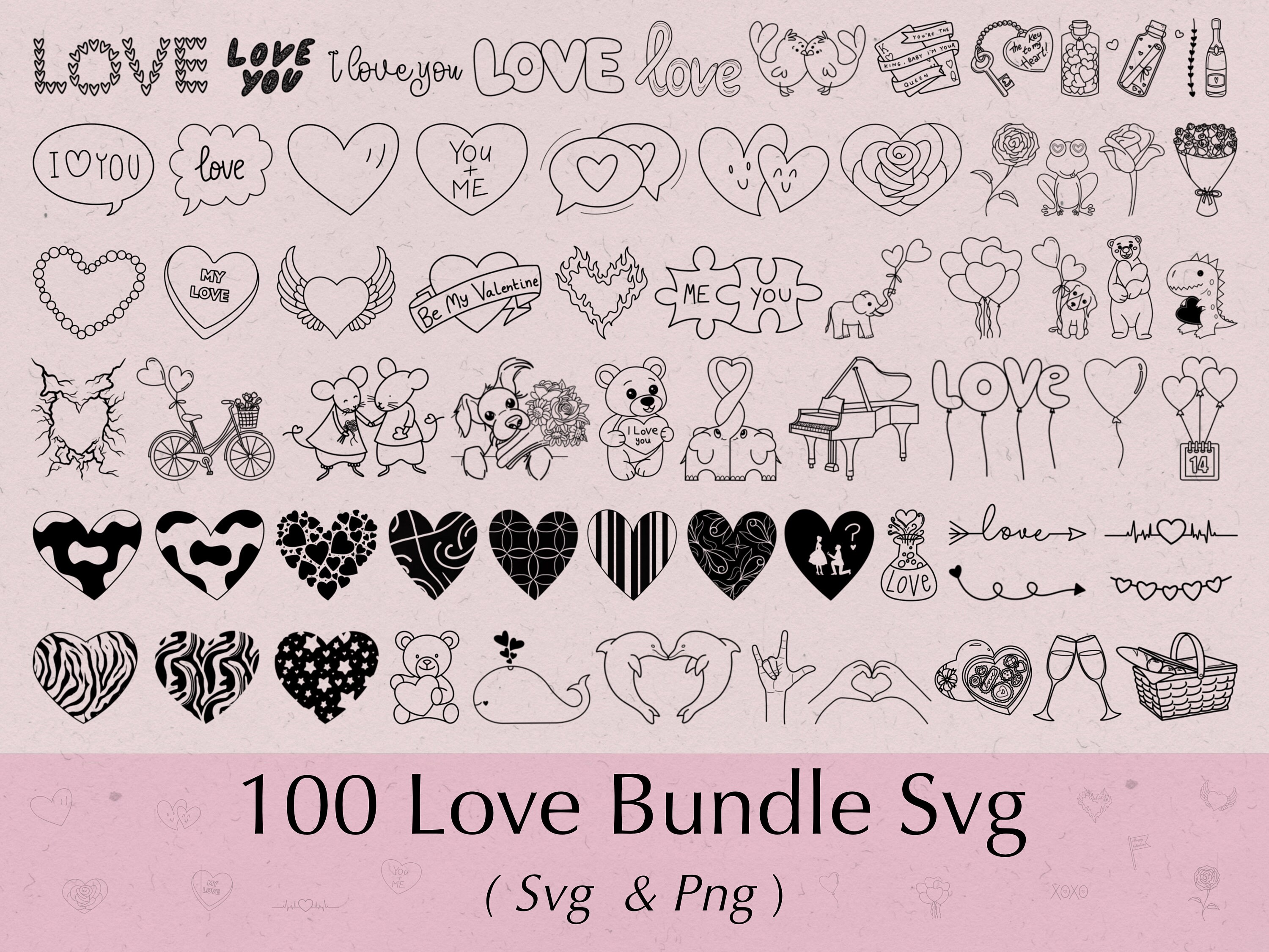 Love SVG Valentines Svg Heart Svg Flower Svg Cute Svg - Etsy