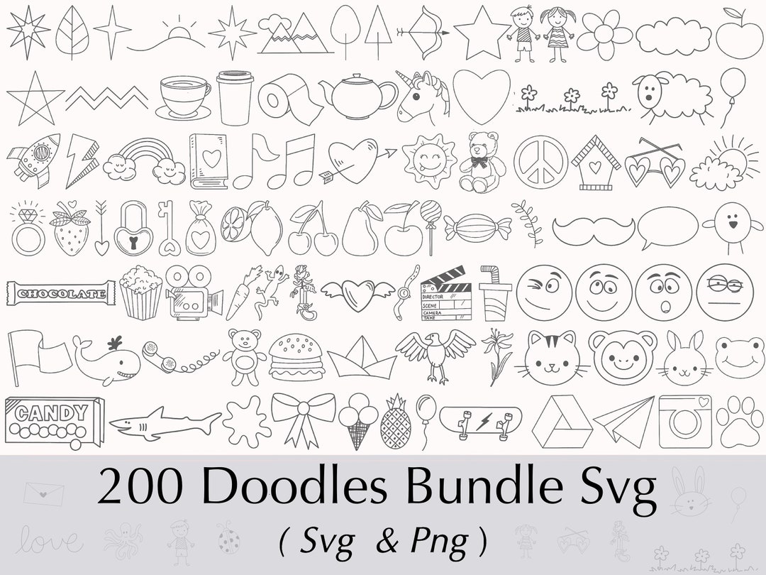 Doodles SVG. Doodle Bundle SVG. Doodles Cut File. Doodle Cut File ...
