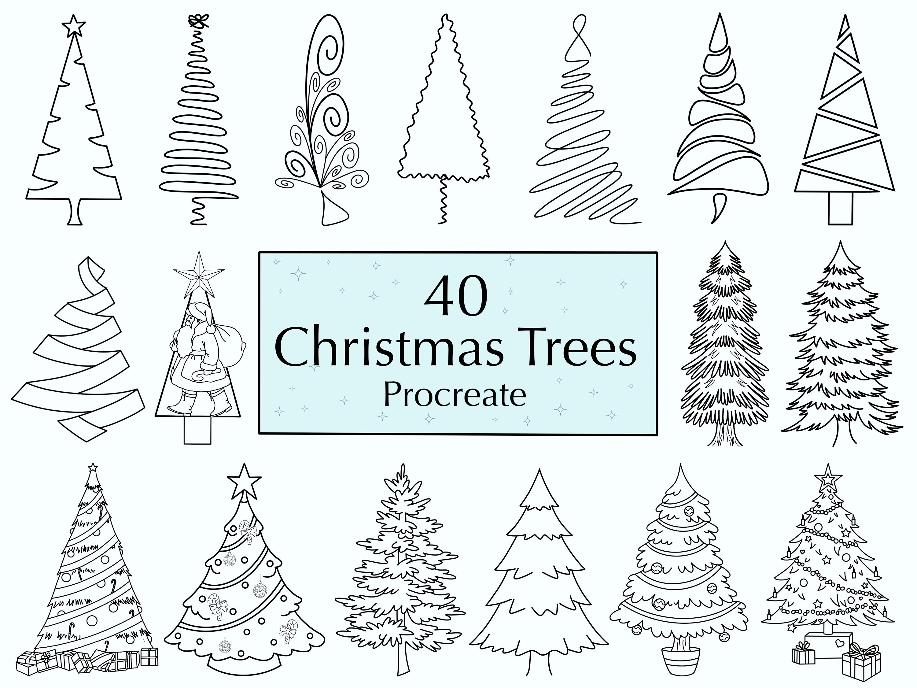 Procreate Christmas Tree Christmas Trees Christmas Tree - Etsy