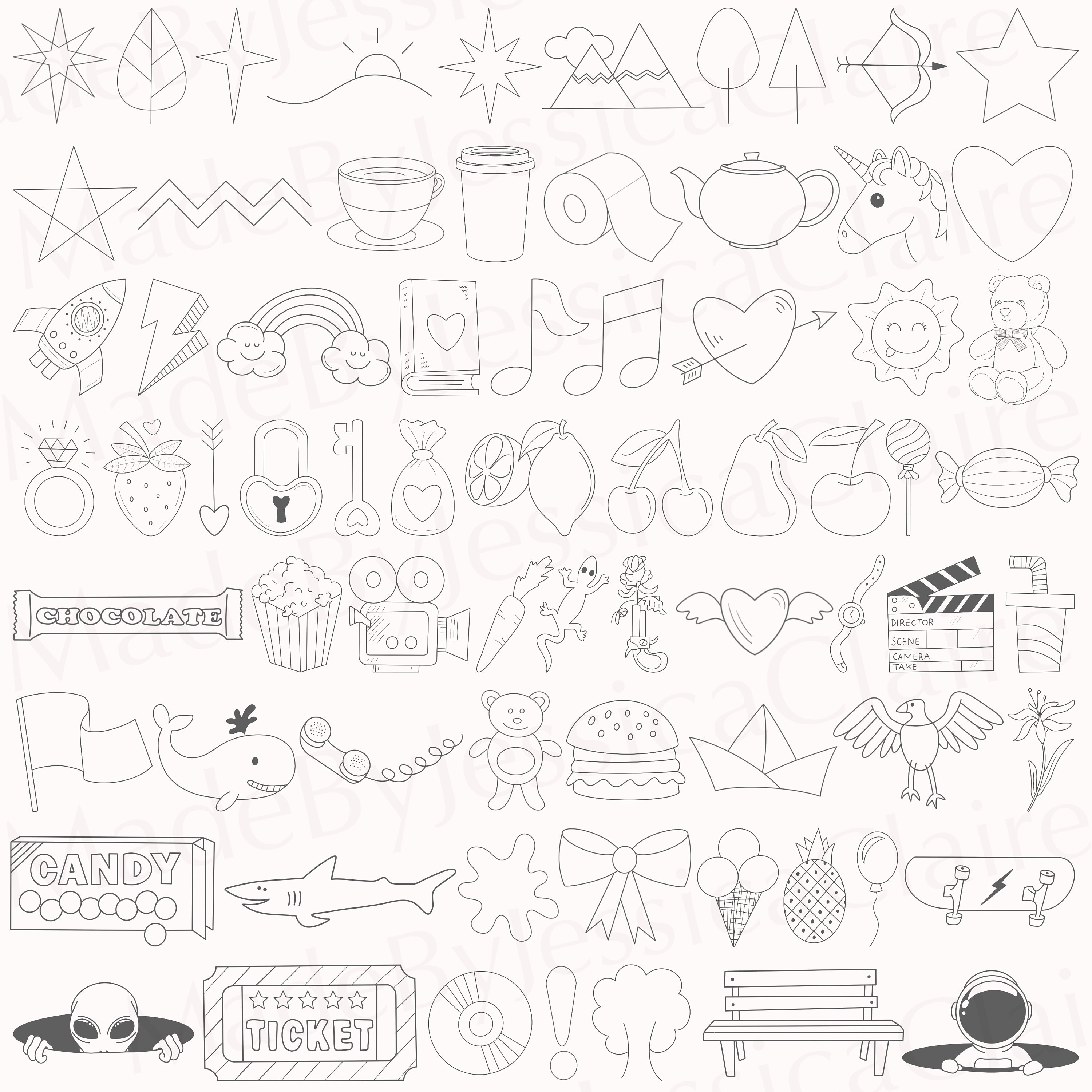 Doodles SVG Doodle Bundle SVG Doodles Cut File Doodle - Etsy