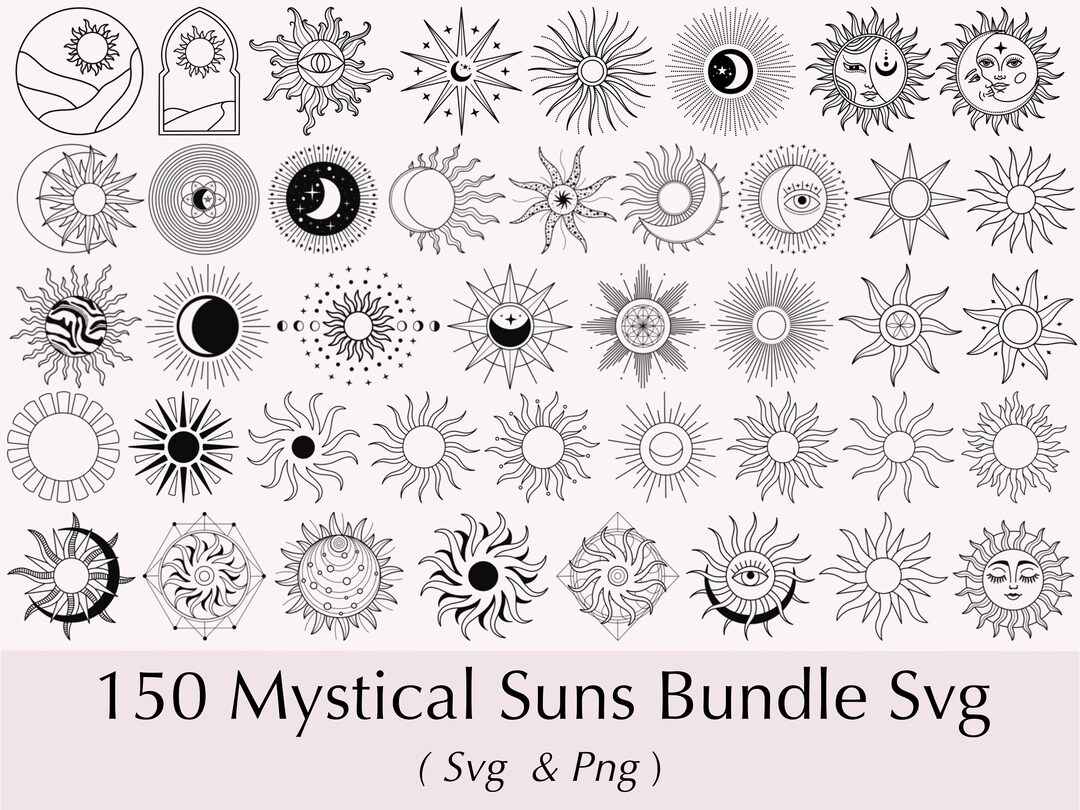 Mystical Sun Svg. Celestial Svg. Mystical Sun Clipart. Witchcraft Magic ...