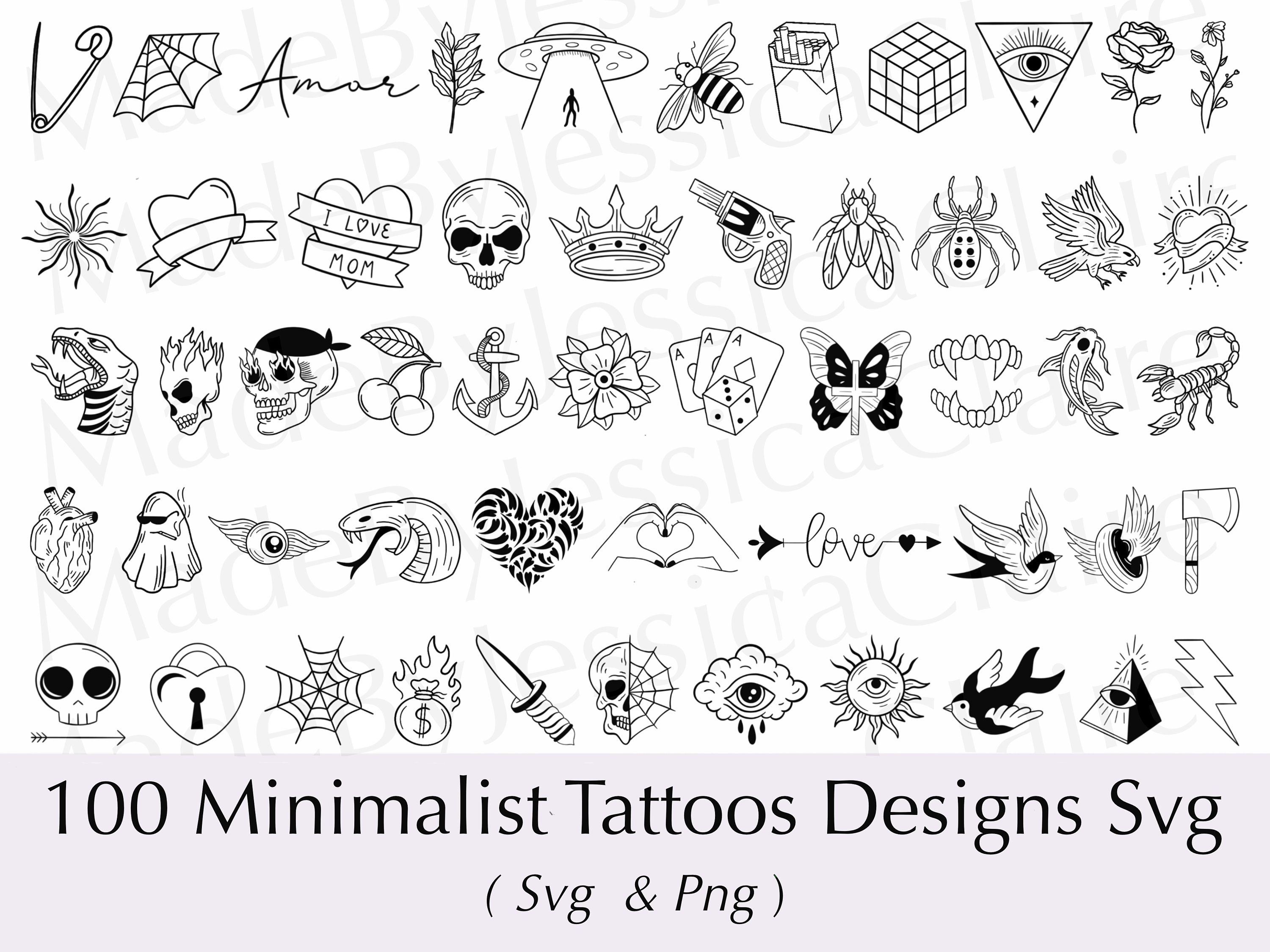 Minimalist Tattoo SVG and PNG | Tattoos Svg | Doodles SVG | Cut File ...