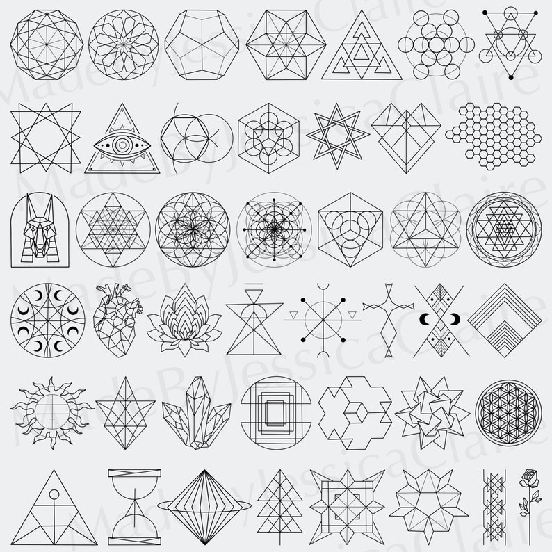 120 Procreate Geometric Stamps | Sacred Geometry Brushset (commercial ...