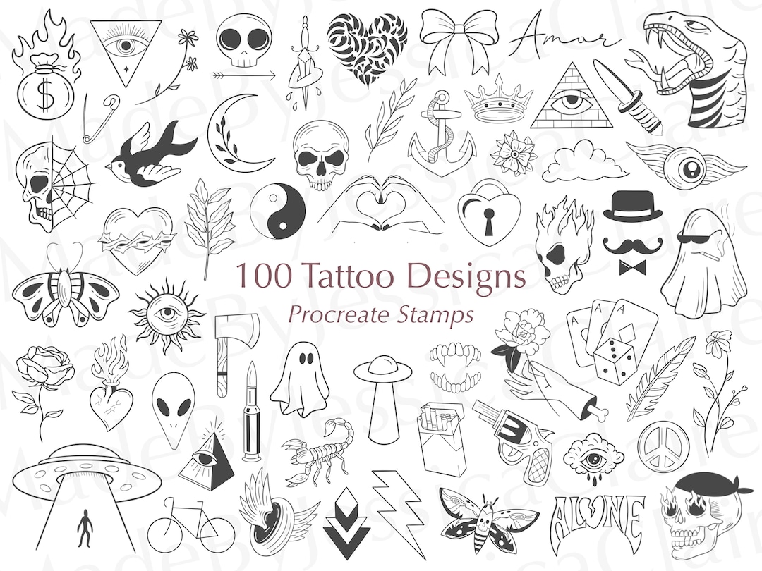 Procreate Minimalist Tattoos | Procreate Tattoo Brushset | Tattoo ...