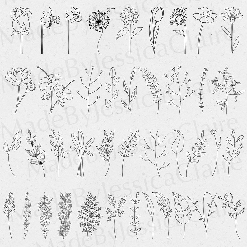 Botanical SVG Floral Svg Flowers Svg Branches Svg | Etsy