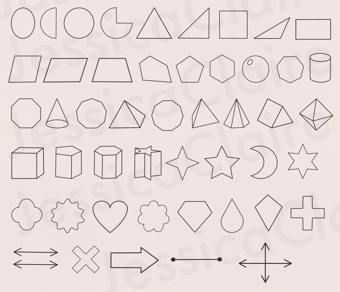 Shapes SVG Shapes Bundle SVG Geometric SVG Shapes Cut - Etsy