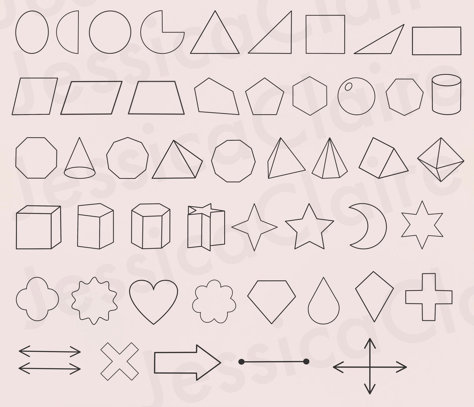 Shapes SVG Shapes Bundle SVG Geometric SVG Shapes Cut - Etsy UK