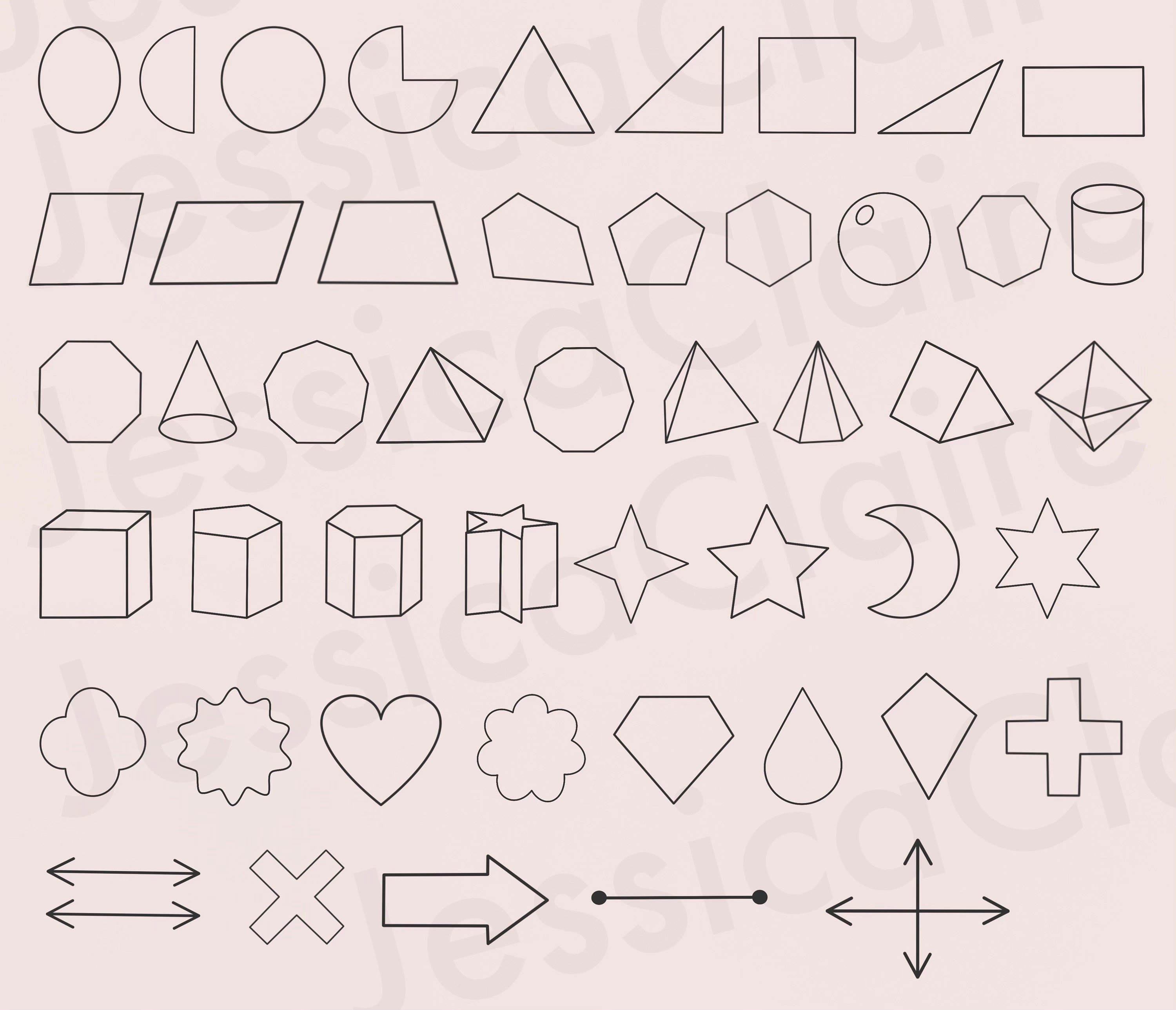 Shapes SVG Shapes Bundle SVG Geometric SVG Shapes Cut - Etsy
