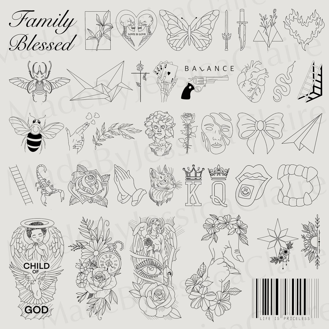 Tattoo SVG. Tattoos SVG. Doodles SVG. Tattoo Cut File. Doodle Cut File ...