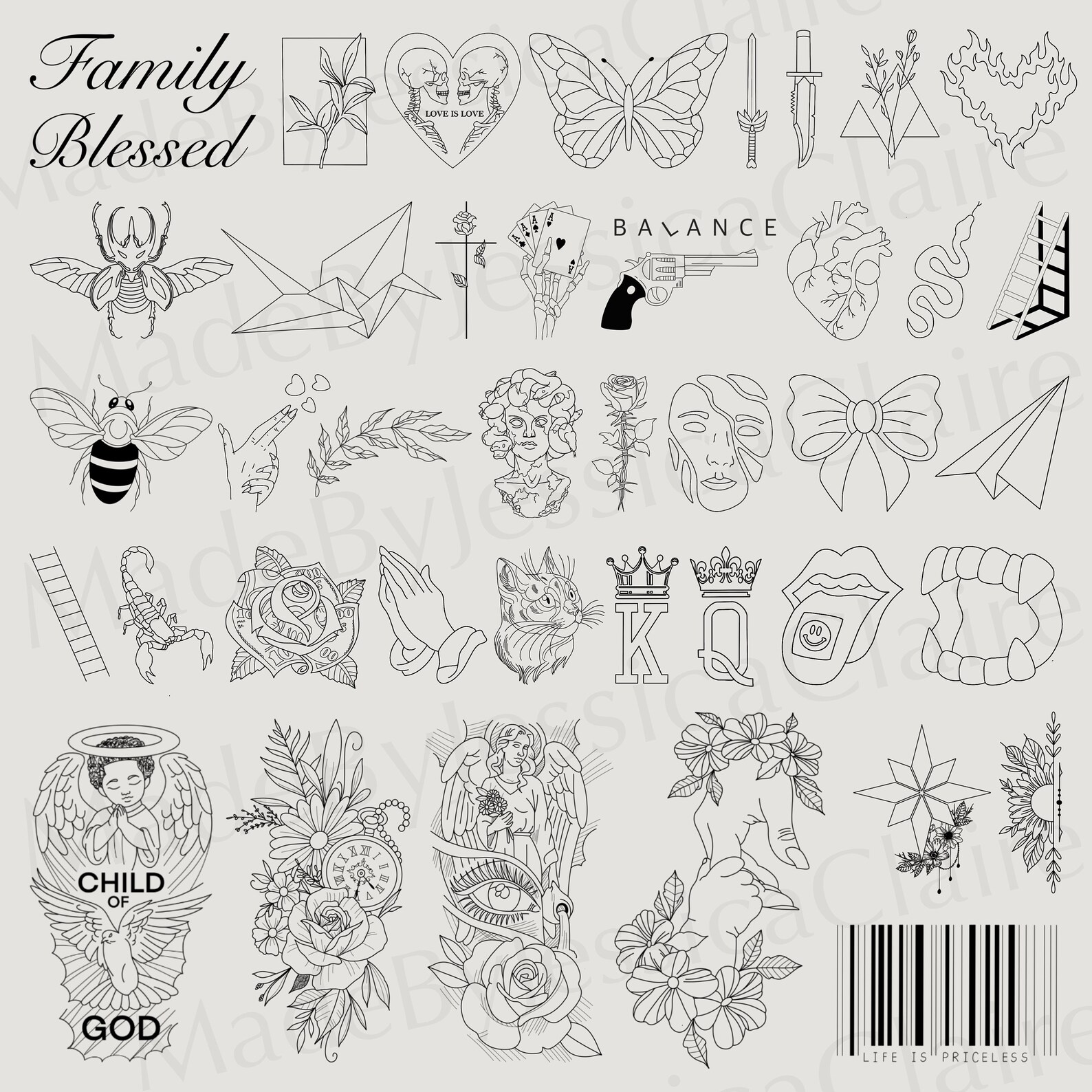 Tattoo SVG Tattoos SVG Doodles SVG Tattoo Cut File - Etsy Canada