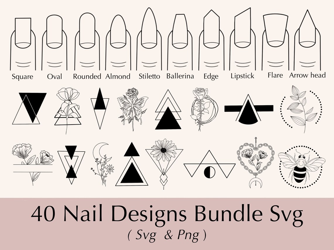 Nail Design SVG Tattoo SVG Floral SVG Geometric Svg - Etsy