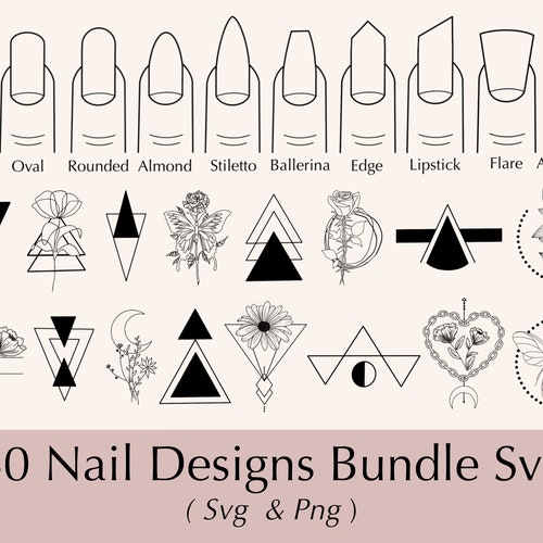 Nail Design SVG Tattoo SVG Floral SVG Geometric Svg - Etsy