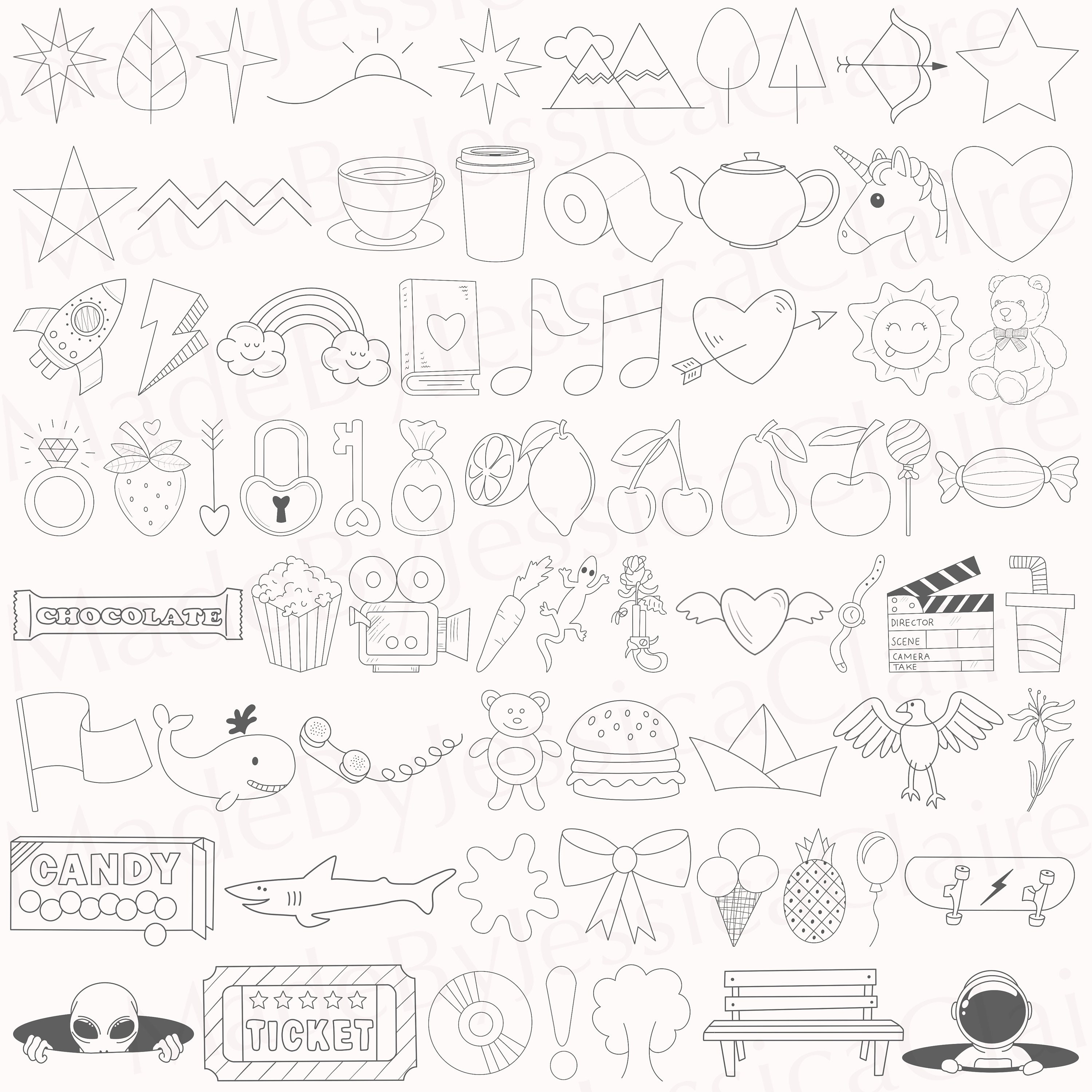 Pocreate Doodle Stamps. Procreate Stamp Brushset. Procreate Doodles ...