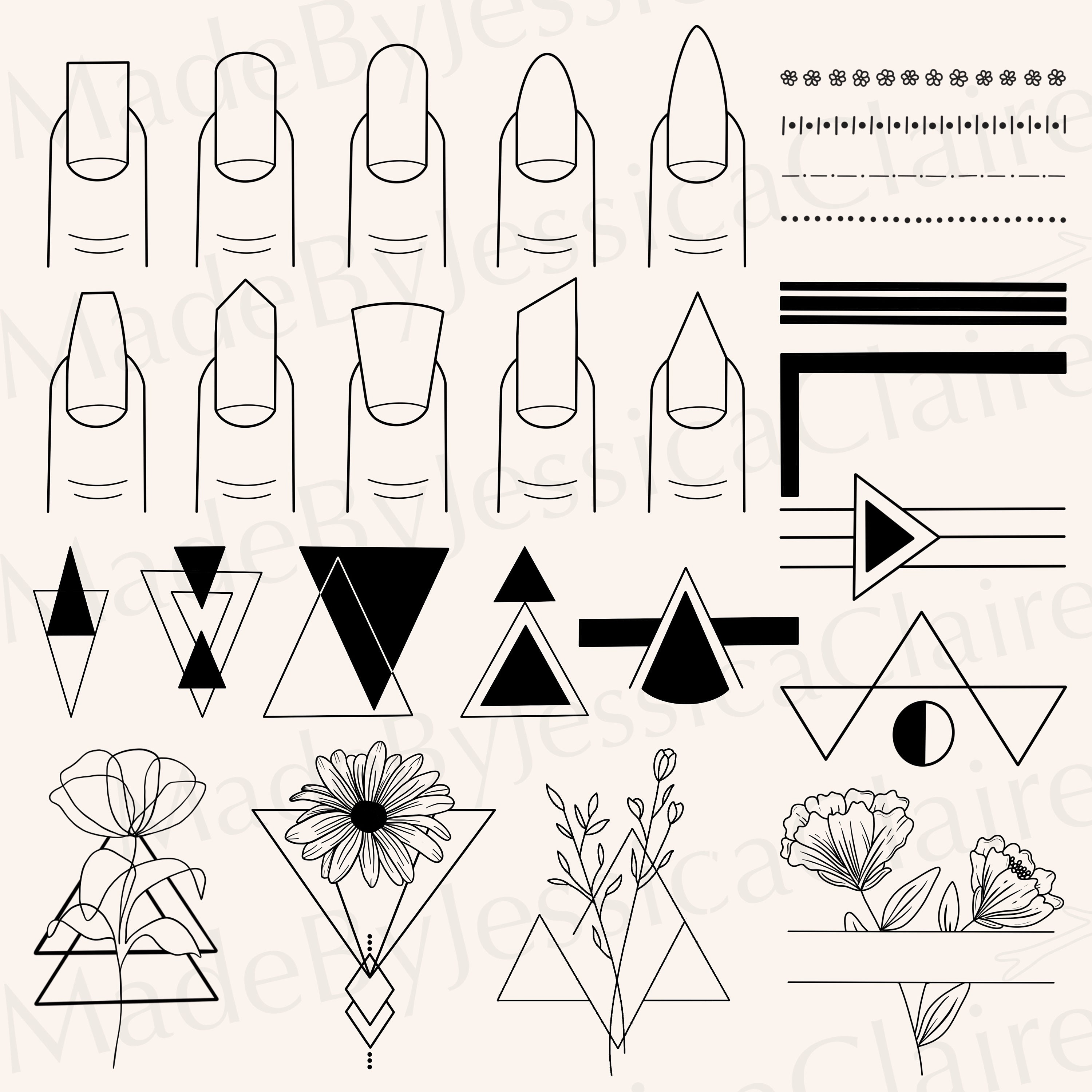 Nail Design SVG Tattoo SVG Floral SVG Geometric Svg - Etsy