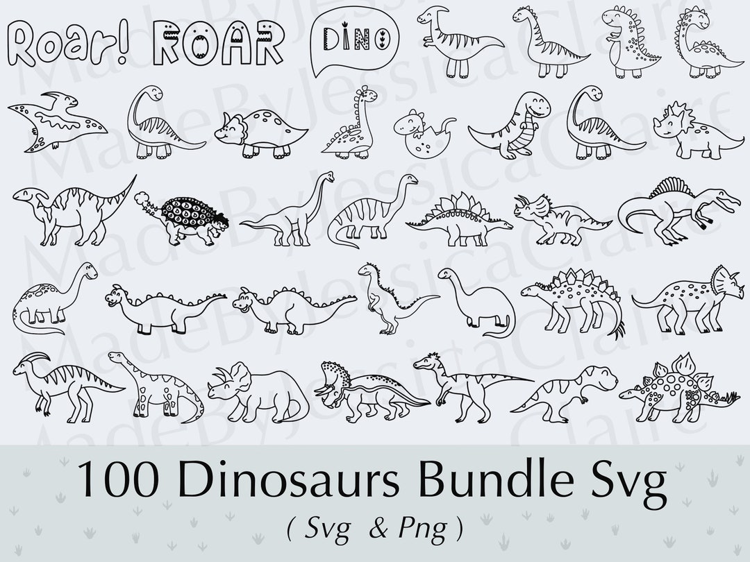 Dinosaur SVG/PNG. Dinosaur Cut File. Cute Dinosaurs. Cartoon Cut File ...