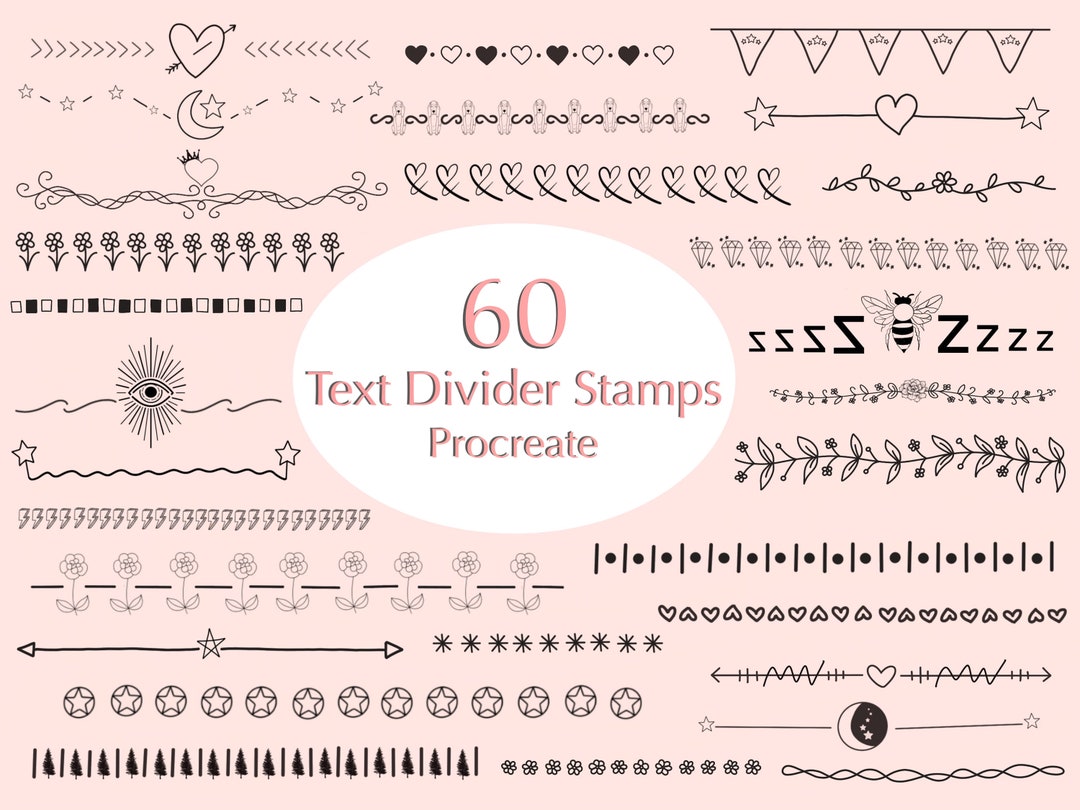 Procreate Text Divider Stamps | Procreate Stamp Brushset | Procreate ...