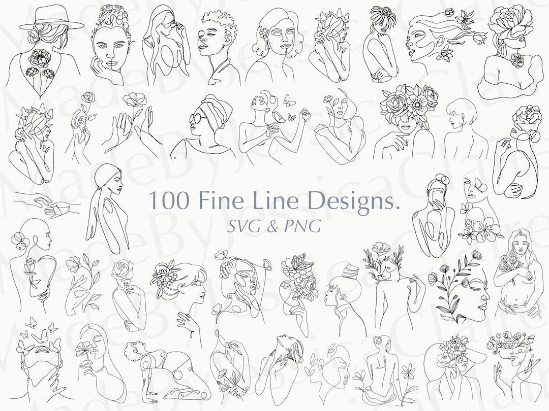 100 Fine Line Tattoo Designs | SVG + PNG Tattoos | Fine-line Florals ...