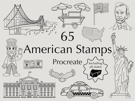 Procreate America Procreate American Stamps Procreate USA - Etsy