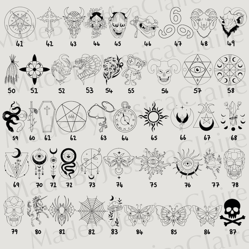 100 Tattoo Designs SVG Bundle | Skulls and Doodles (SVG & PNG) - Etsy