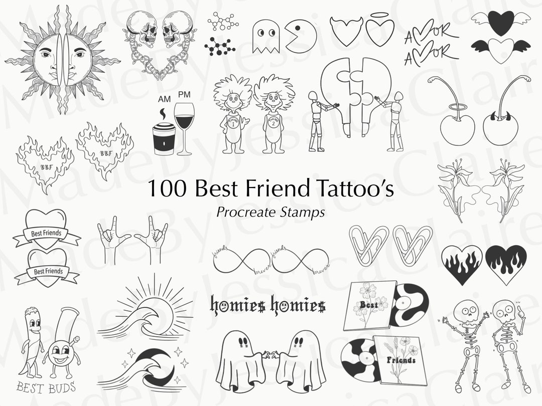 Procreate Best Friend Tattoo’s | Procreate Tattoo Brushset | Tattoo ...