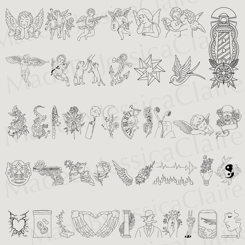 Tattoo SVG. Tattoos SVG. Doodles SVG. Tattoo Cut File. Doodle Cut File ...