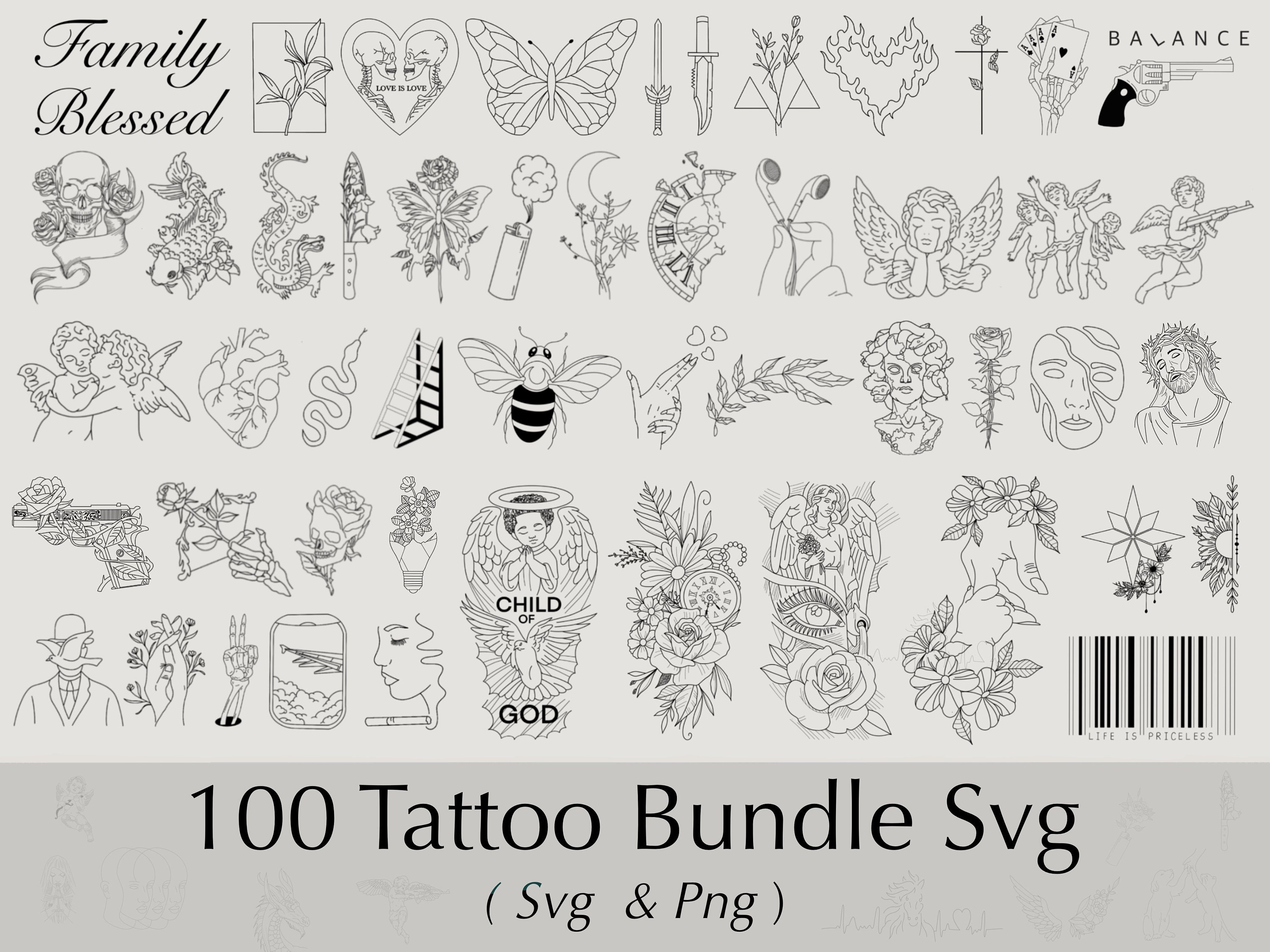 Tattoo SVG Tattoos SVG Doodles SVG Tattoo Cut File - Etsy Canada