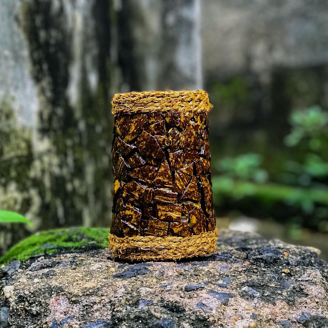 Bamboo Vase | Bamboo Vase With Coco Shell Chips | Bamboo Shell Pot ...