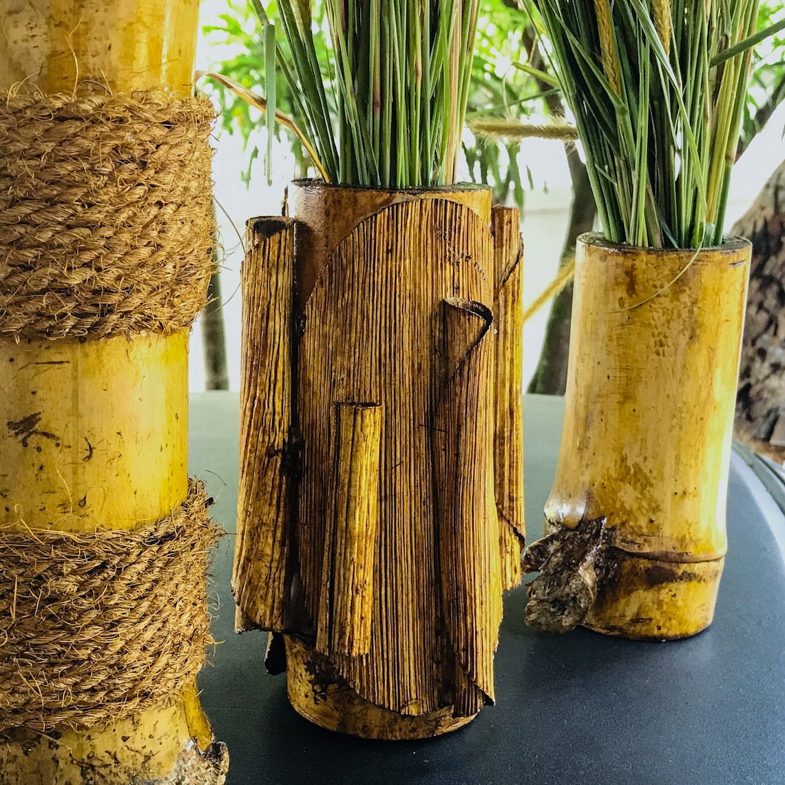 Bamboo Pot, Bamboo Planter Pot, Bamboo Vase, Bamboo Flower Vase ...