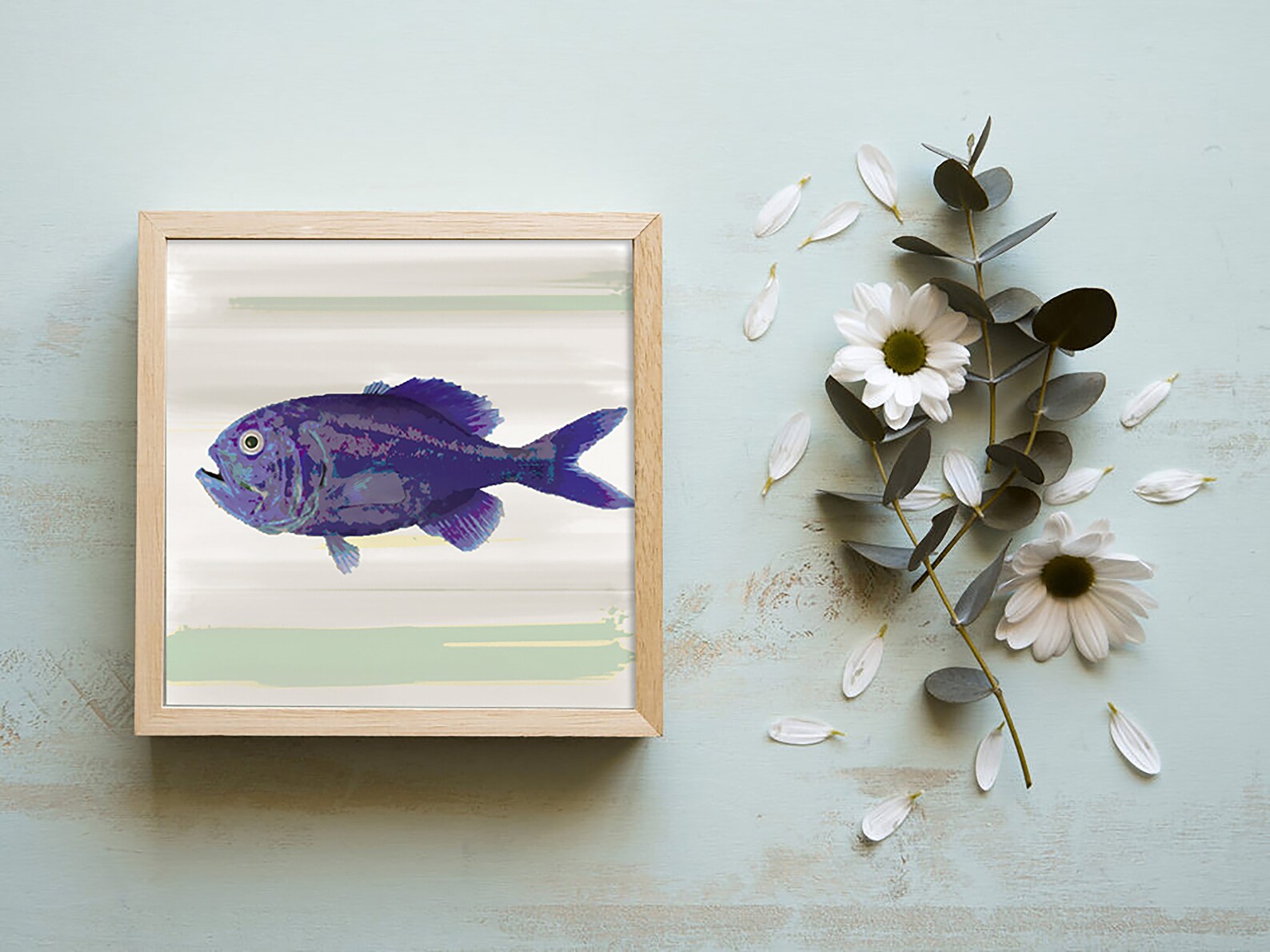 Colorful Fishes Pop Art Fish Art Modern Wall Art Gift - Etsy