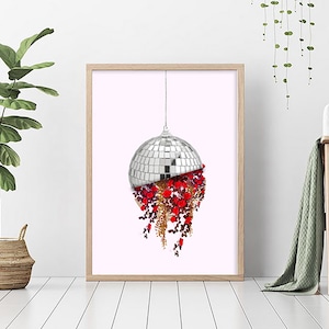 Disco Ball Art Party Print Pop Art Surrealist Art - Etsy
