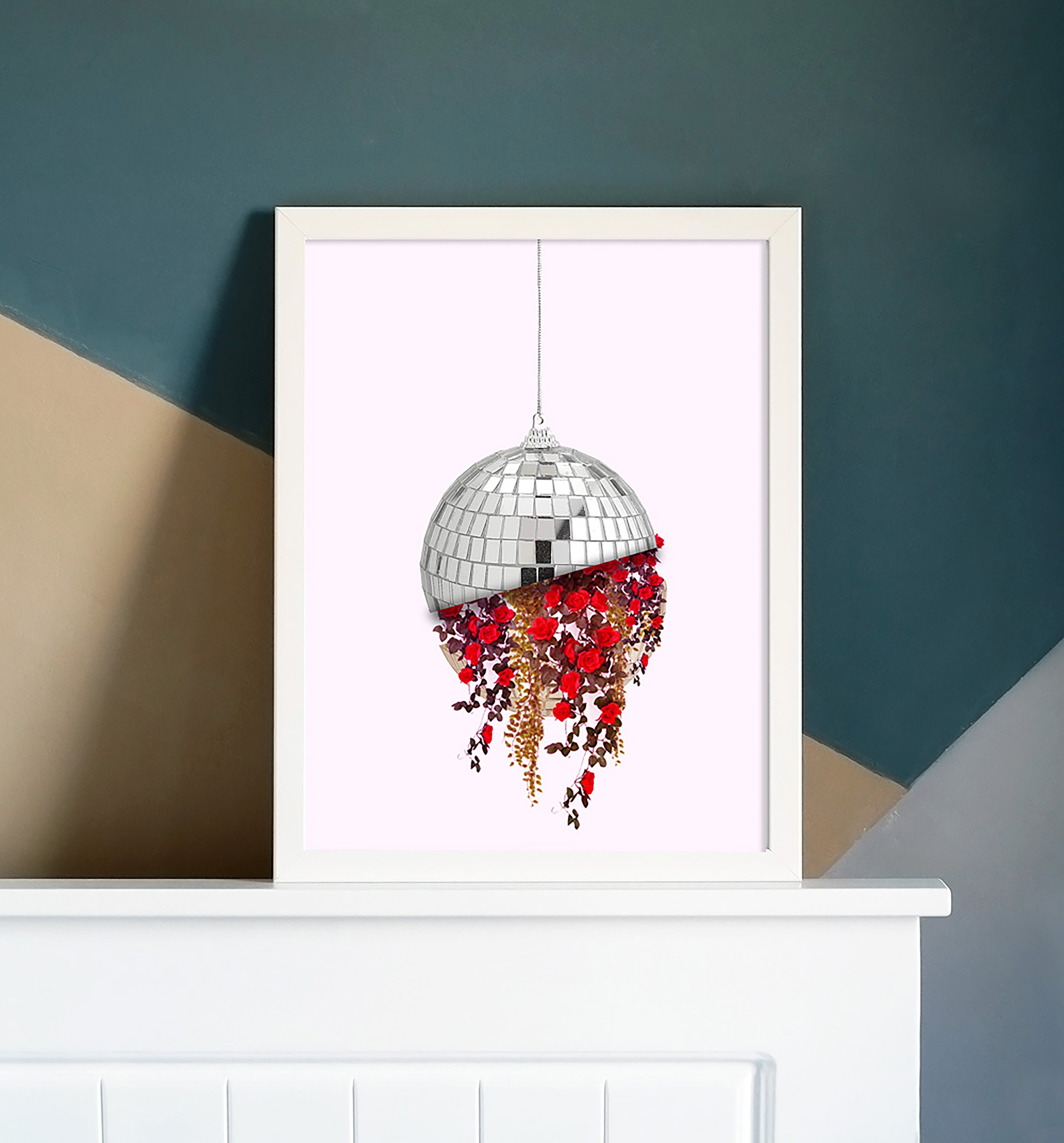 Disco Ball Art Party Print Pop Art Surrealist Art | Etsy