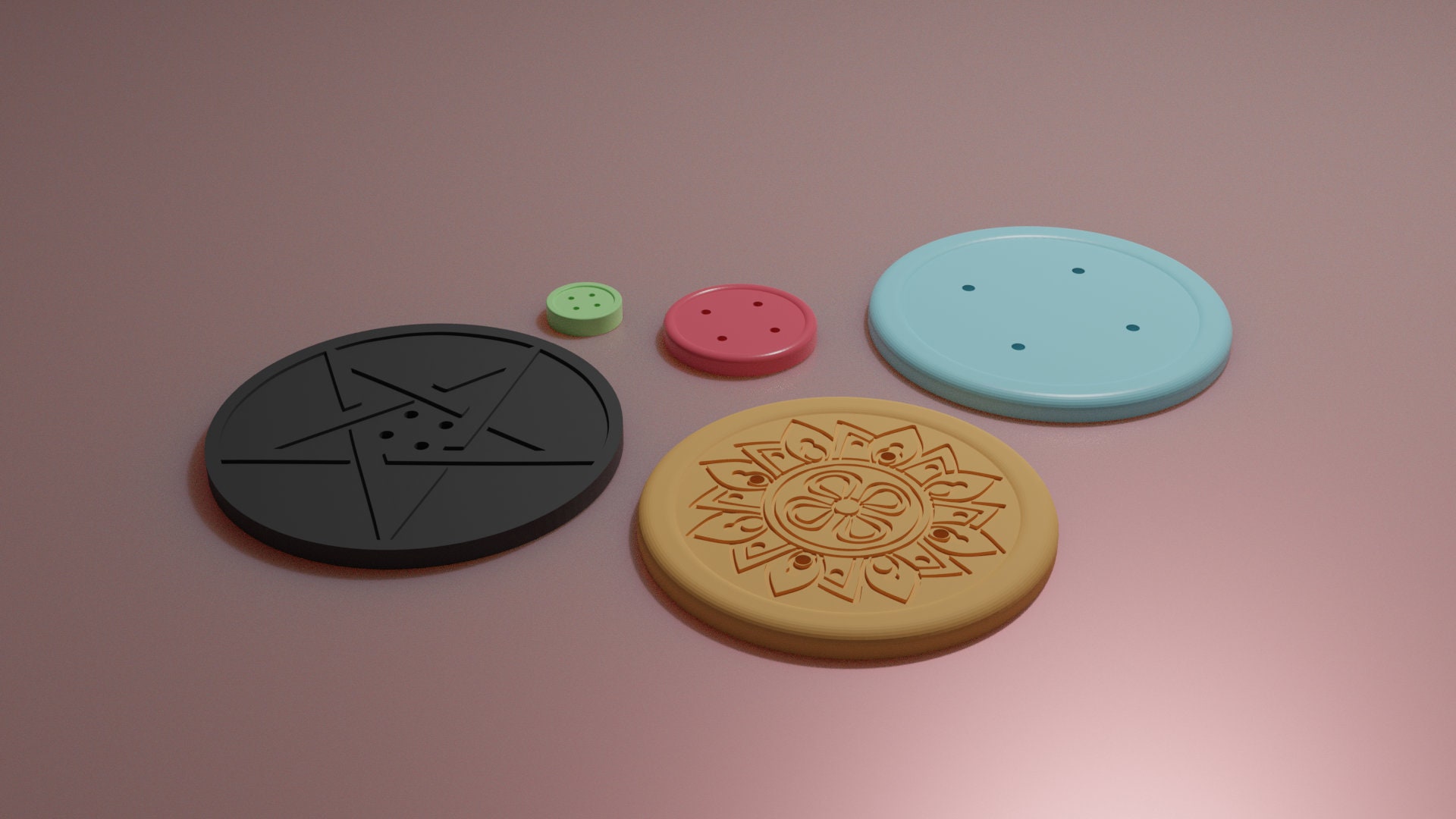 Home & Hobby Woodworking & Carpentry Buttons set 4 STL models for cnc ...