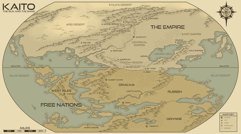 Custom Fantasy World Map | Hand-drawn Detailed Fictional Maps | for Dnd ...