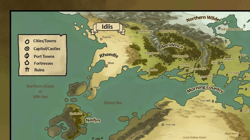 Custom Fantasy World Map | Hand-drawn Detailed Fictional Maps | for Dnd ...