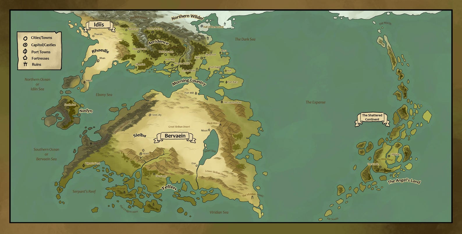 Custom Fantasy World Map | Hand-drawn Detailed Fictional Maps | for Dnd ...