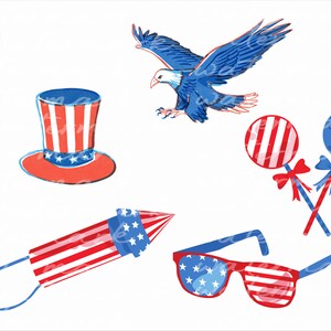 4th of July PNG Letters Png, Patriotic Doodle Alphabet Bundle Png, Red ...