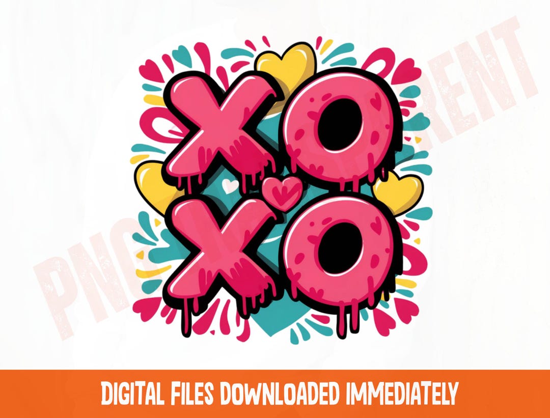 XOXO Valentine's Day Png, XOXO Love Design Sublimation, Valentine's Day Clipart, Kiss Hug Heart ...