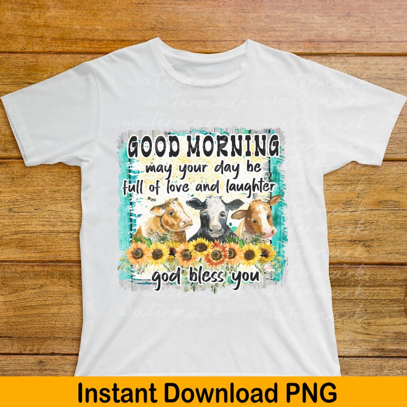 Positive Cow Sublimation Good Morning Cow Png Farm Animal - Etsy