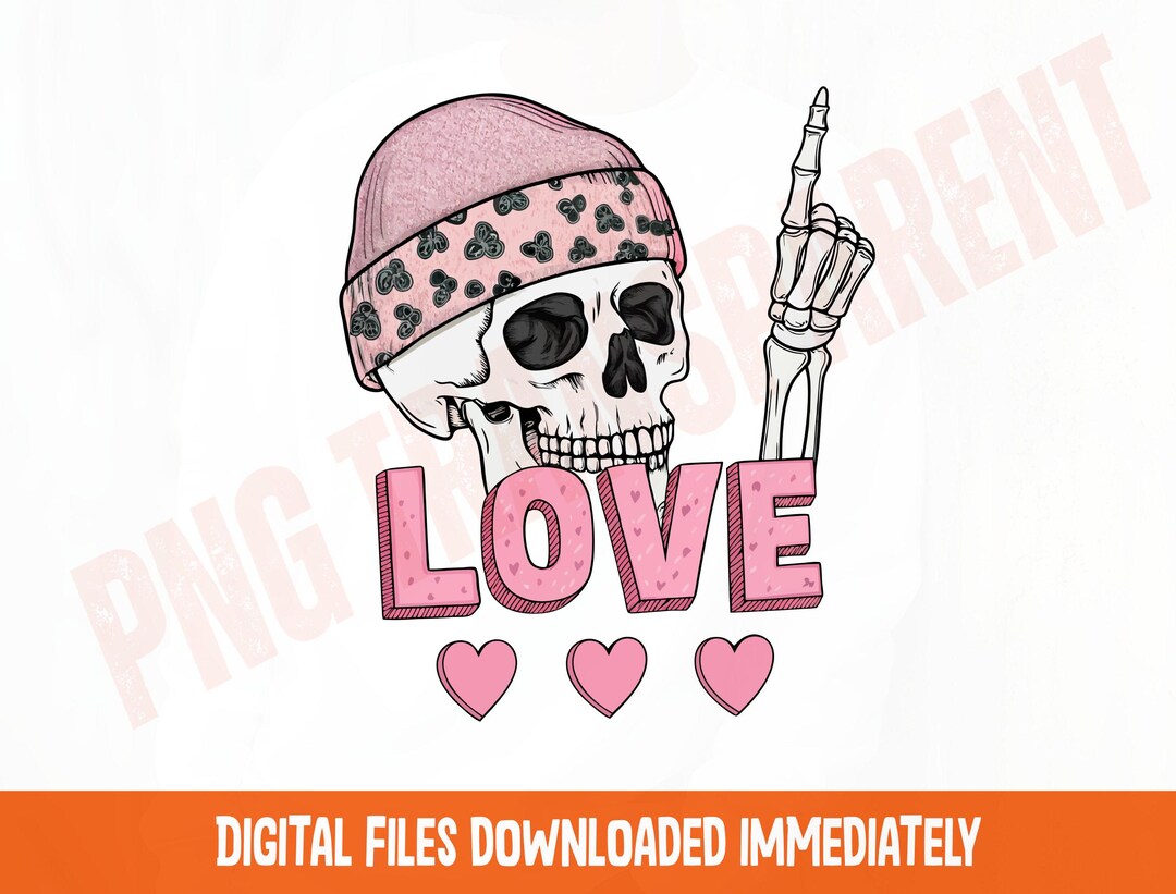 Love Skull Png File, Png Skull Love Design, Romantic Skull Png, Skull ...