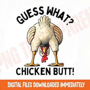 Funny Chicken Butt PNG: Humorous White Chicken Graphic - Etsy