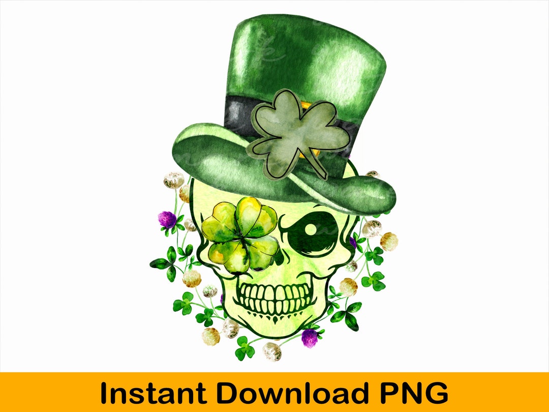 St Patricks Day PNG Shamrock Skull Png, Saint Patricks Day Png, Trendy ...