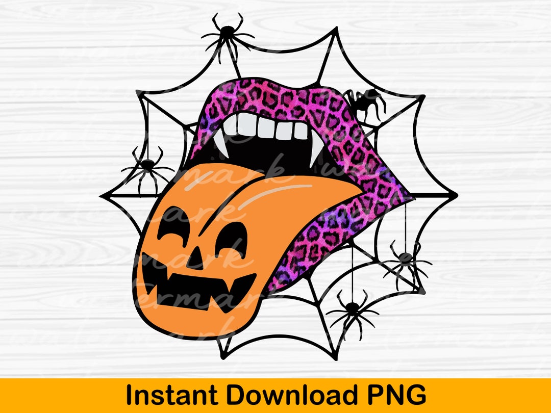 Pumpkin Lips PNG Sublimation, Halloween PNG, Leopard Lips Png, Pumpkin ...