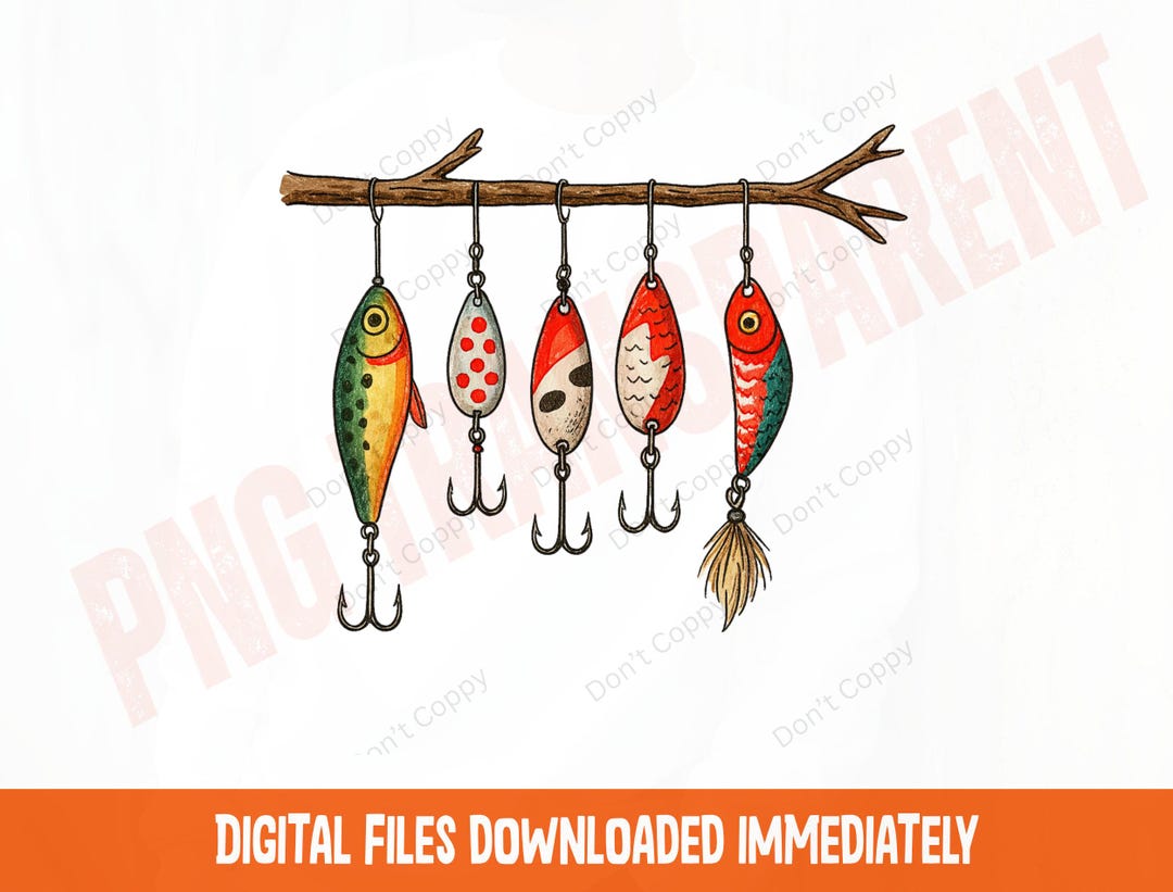 Fishing Lure Tree PNG, Tangled Lures Art Design, Funny Fishing Problem ...