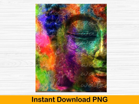 Buddha Png Buddha Coloured Religion Artwork Png File for | Etsy