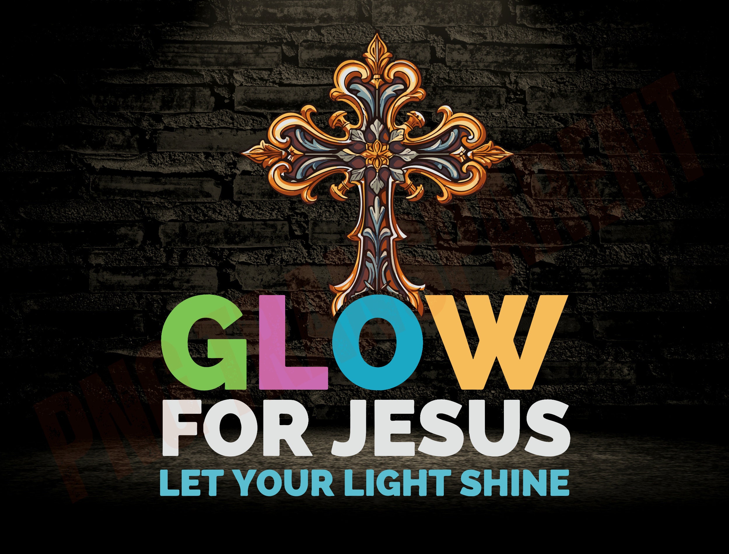 Glow for Jesus PNG: Faith Cross Christian Art (digital Download) - Etsy