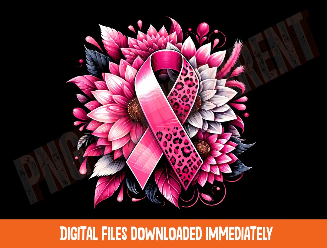 Breast Cancer Awareness Png, Ribbon With Pink Png, Sunflowers Png ...