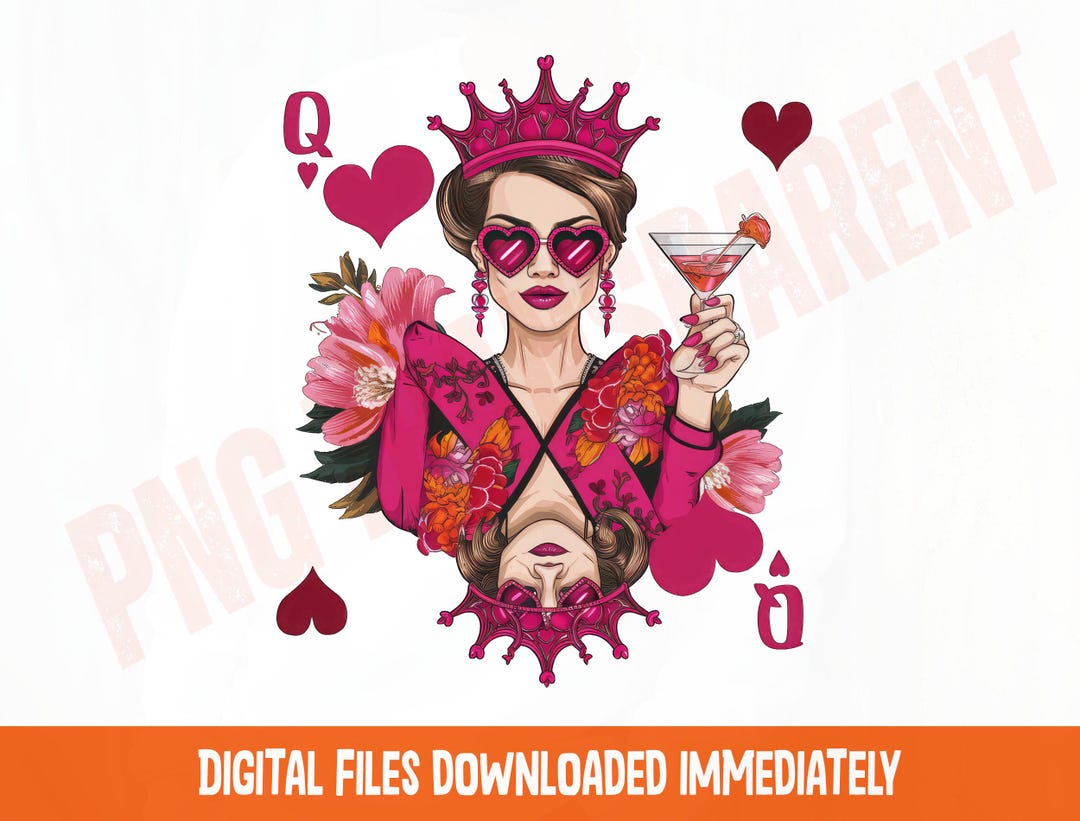 Stylish Queen With Cocktail Png, Glamorous Queen Sublimation, Chic ...
